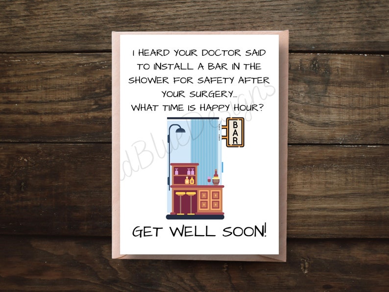 Funny Printable Get Well Soon After Surgery Card Recovery - Etsy