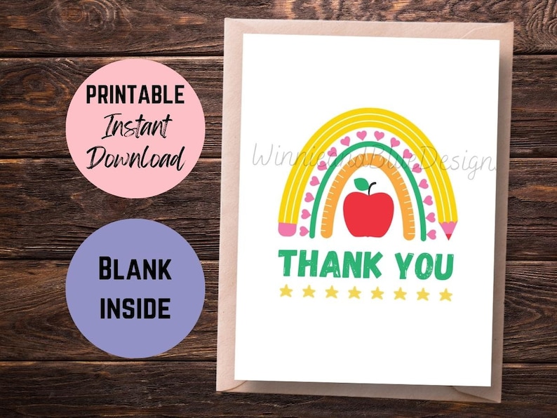Printable Teacher Thank You Card, Funny Card for Teacher Appreciation ...