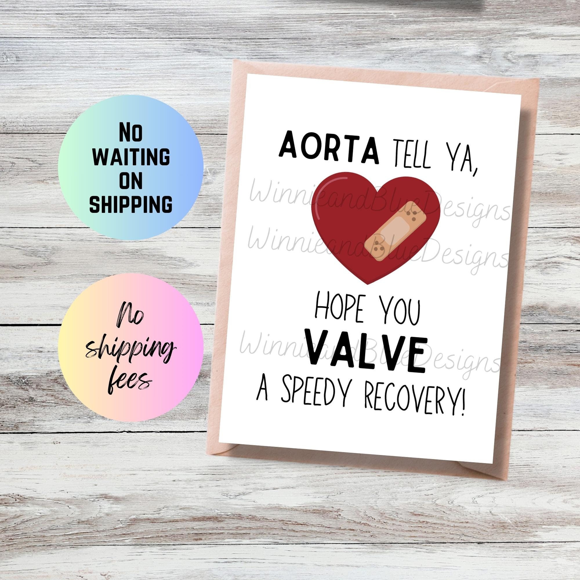 Printable Funny Heart Surgery Recovery Card - Humor to Brighten the ...