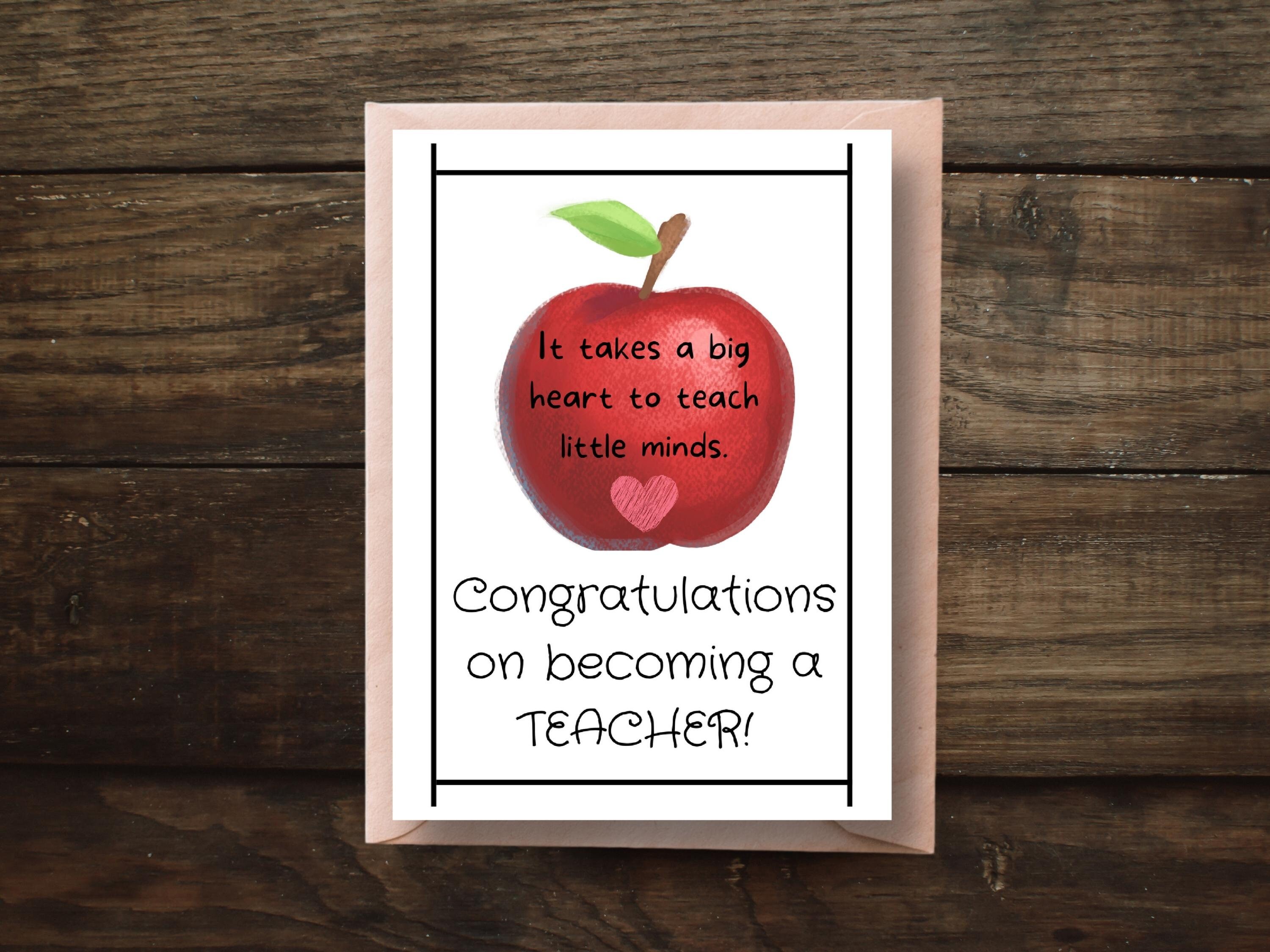 Printable Teacher Graduation Card: Apple Design (PDF) - Etsy