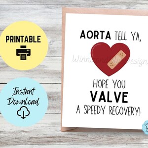 Printable Funny Heart Surgery Recovery Card Humor to - Etsy Canada