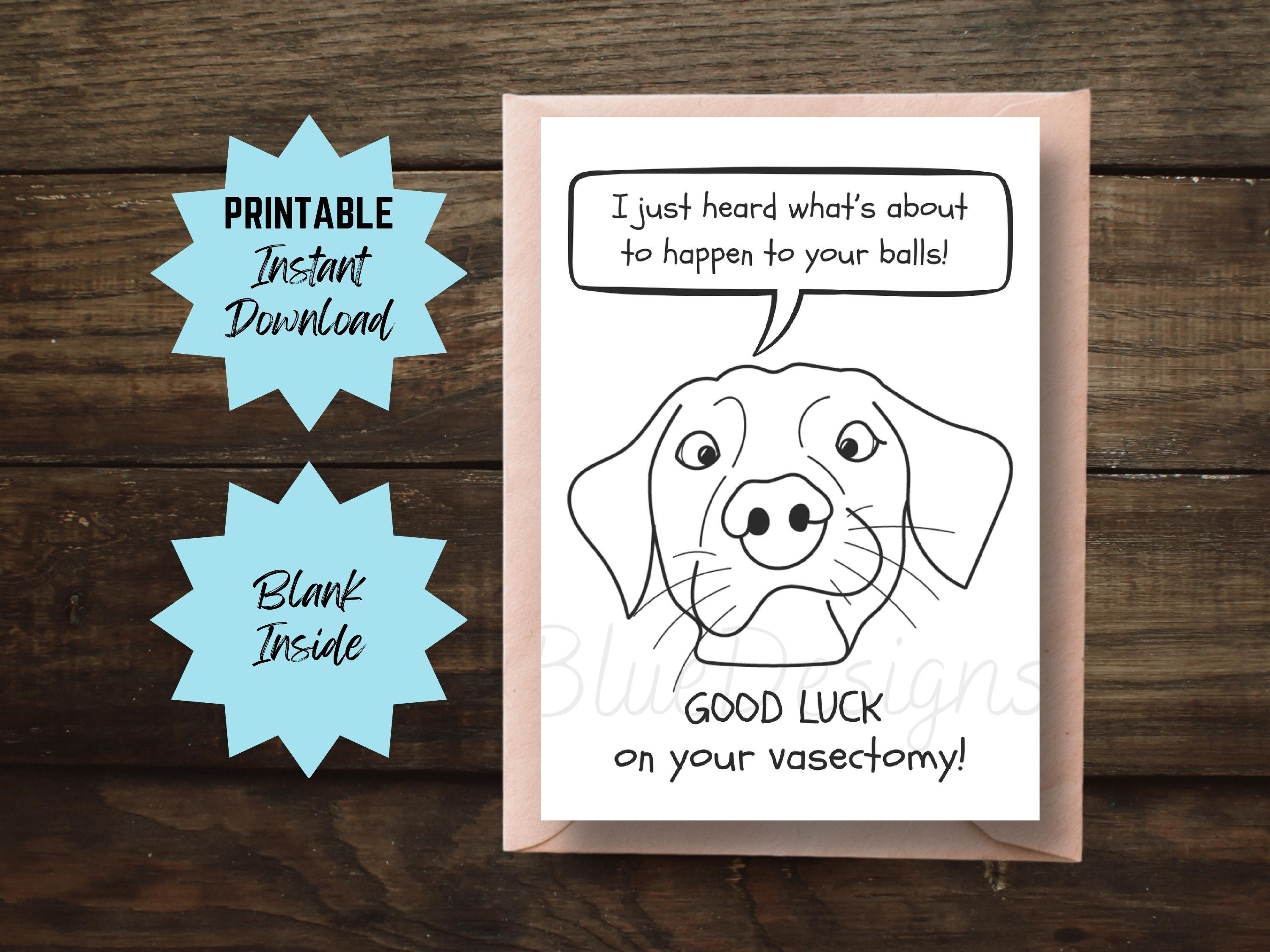 Funny Vasectomy Get Well Soon Printable Card Vasectomy - Etsy