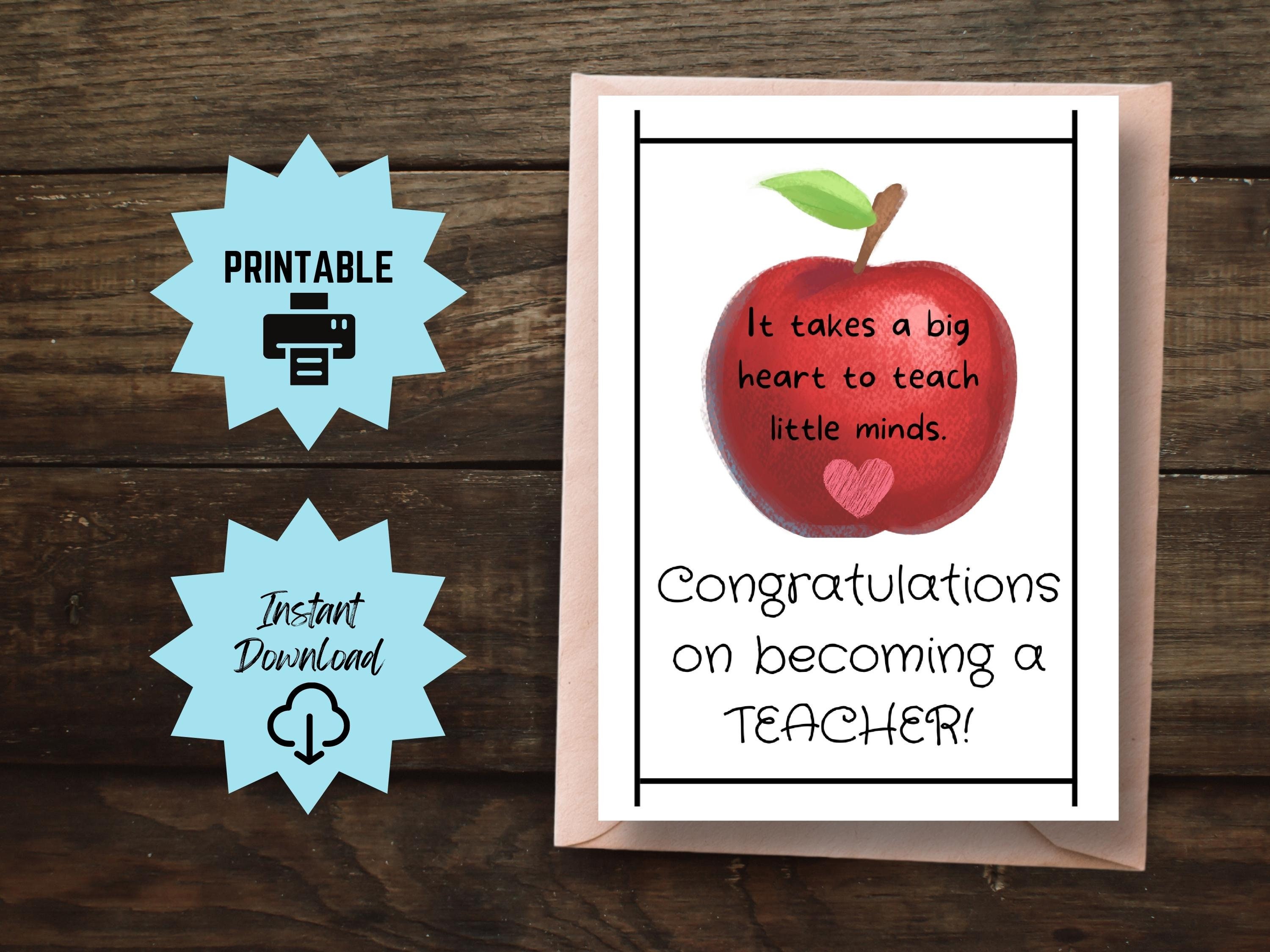 Printable Teacher Graduation Card, Congratulations on Becoming A ...