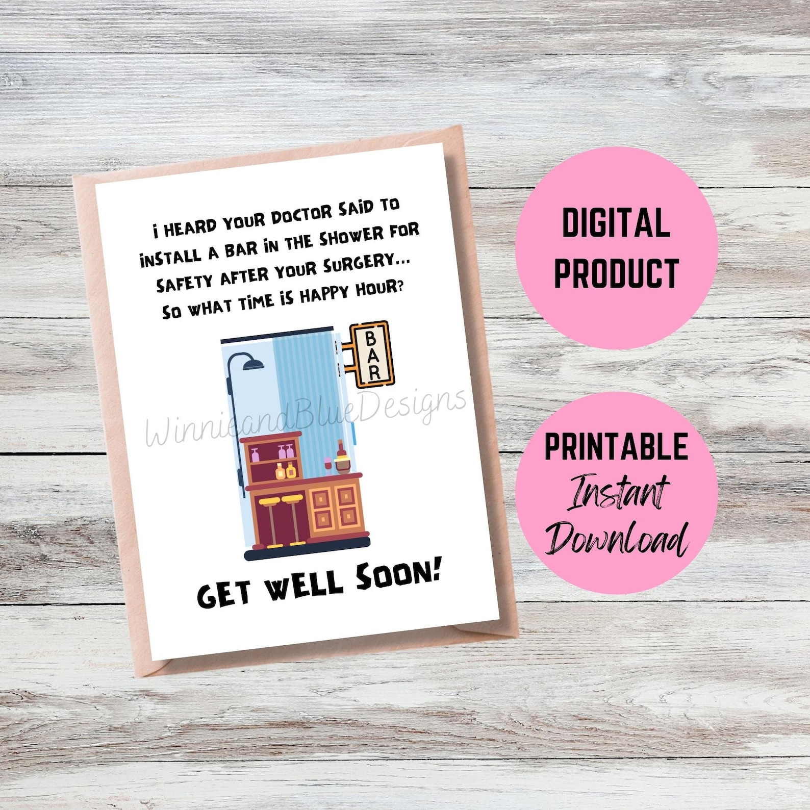 Printable Funny Get Well Soon Card After Surgery, Thinking of You ...