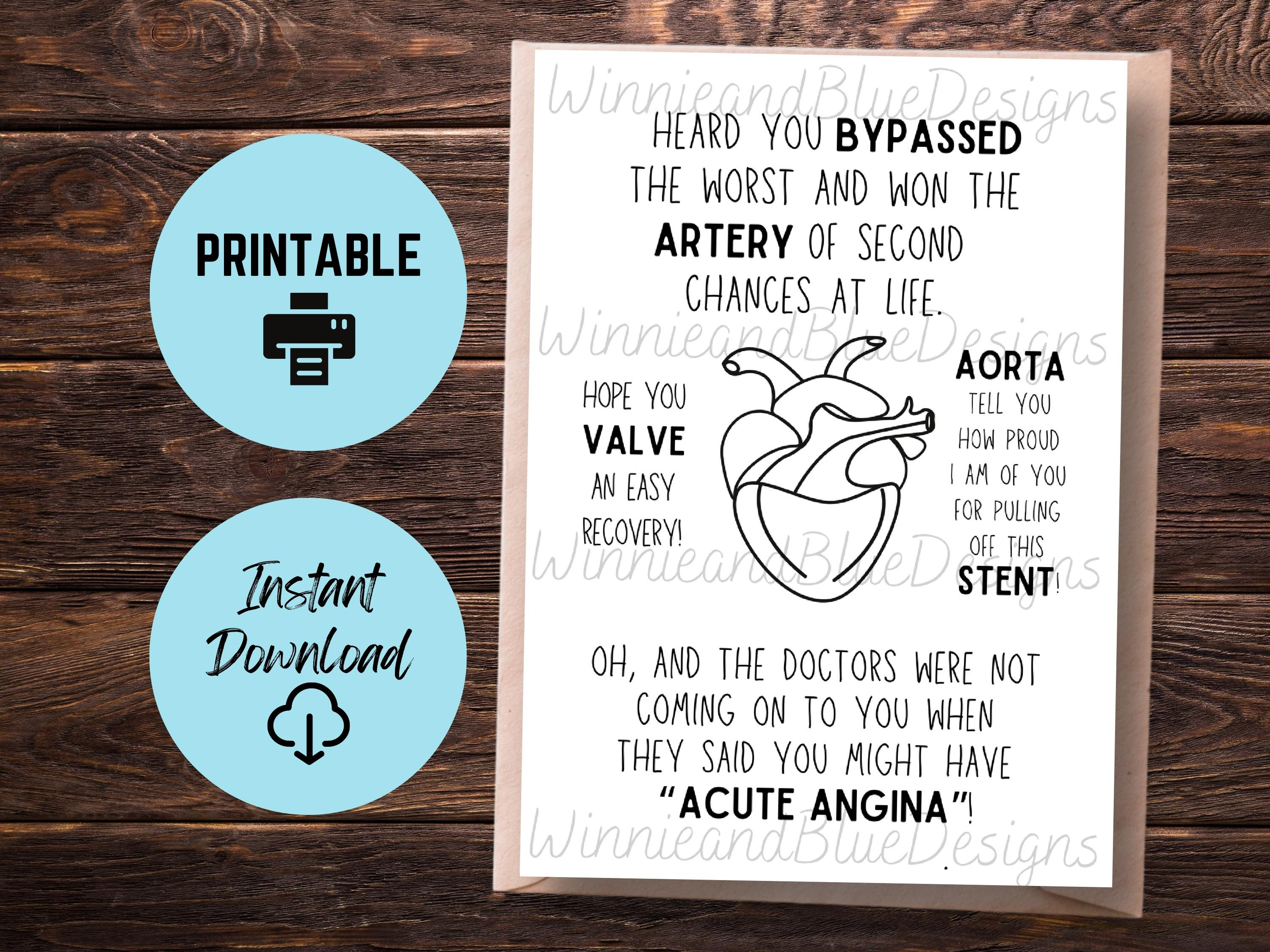 Funny Sarcastic Heart Surgery Card Printable, Surgery Get Well Soon ...