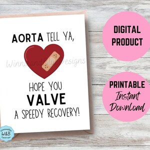 Printable Funny Heart Surgery Recovery Card Humor to - Etsy Canada