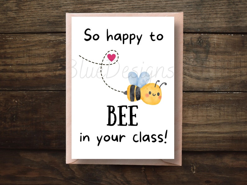 Printable Bumble Bee Teacher Card: Student Gift (PDF) - Etsy