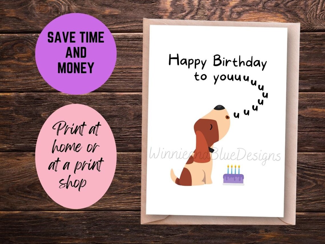 Funny Dog Birthday Card: Pun Birthday Gift (digital Download) - Etsy