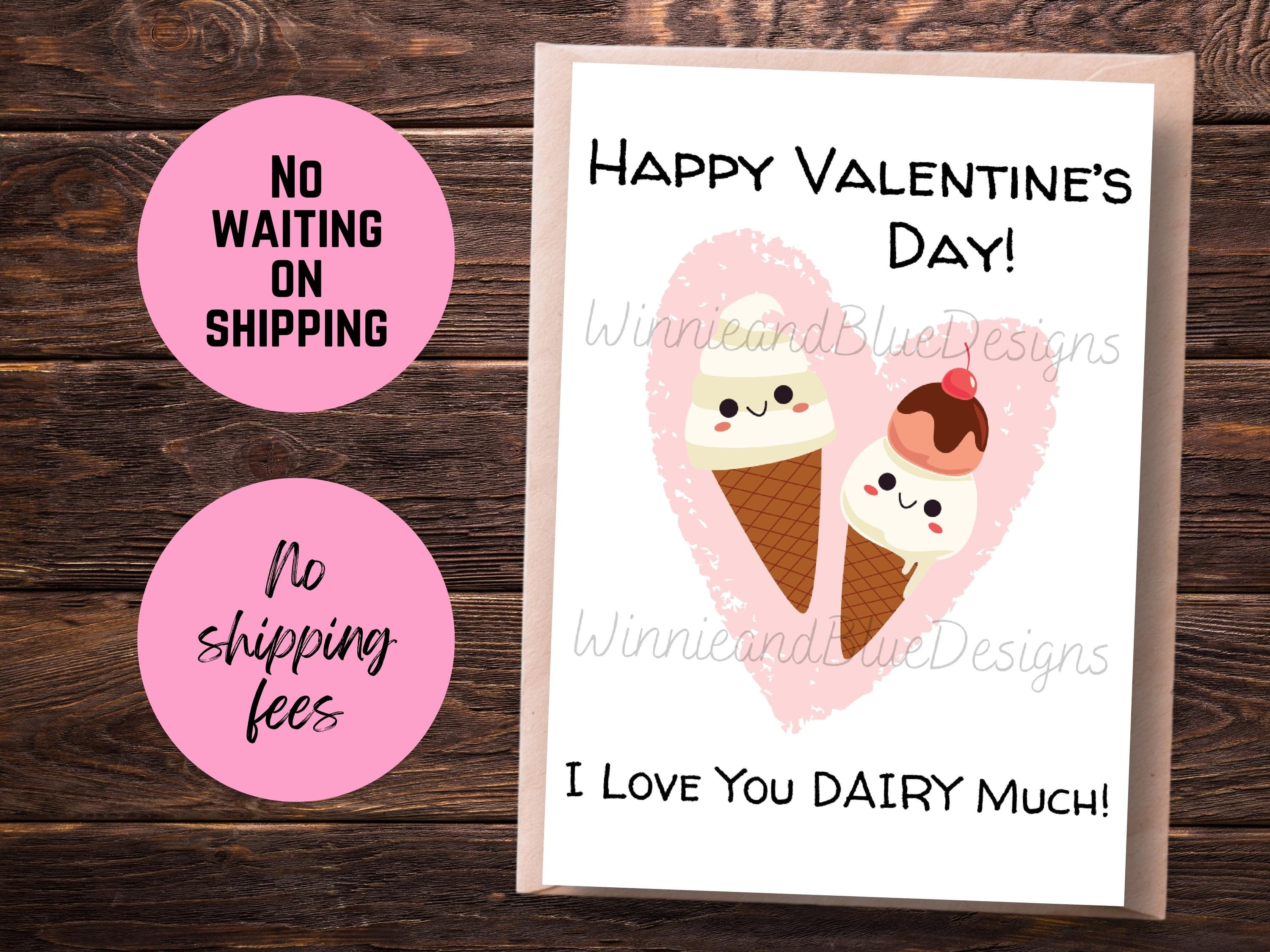 Printable Ice Cream Valentines Day Card, Funny Pun Valentine Card, I ...