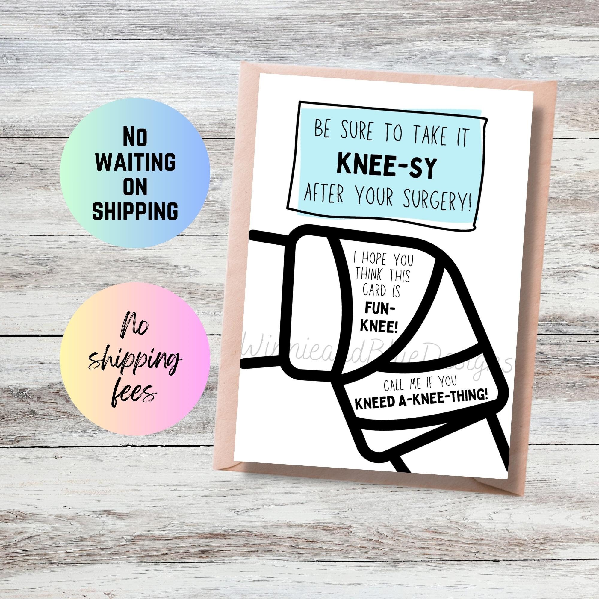 Funny Knee Surgery Get Well Card: Pun Thinking of You (PDF) - Etsy