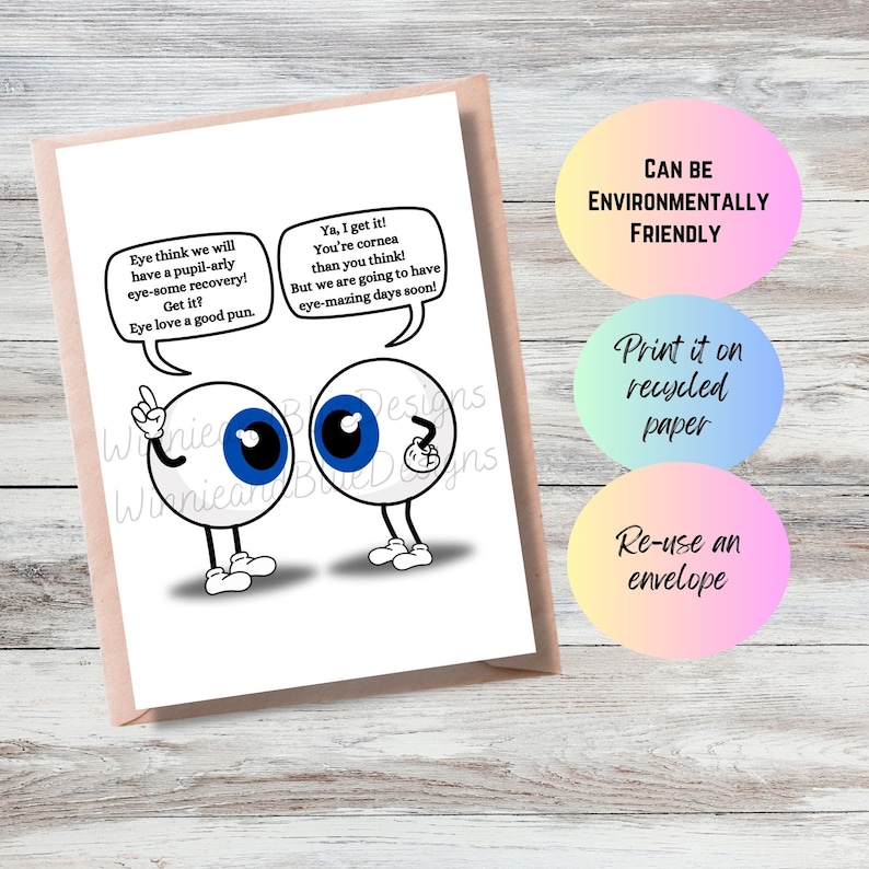 Funny Eye Surgery Get Well Card: Pun Humor (printable PDF) - Etsy