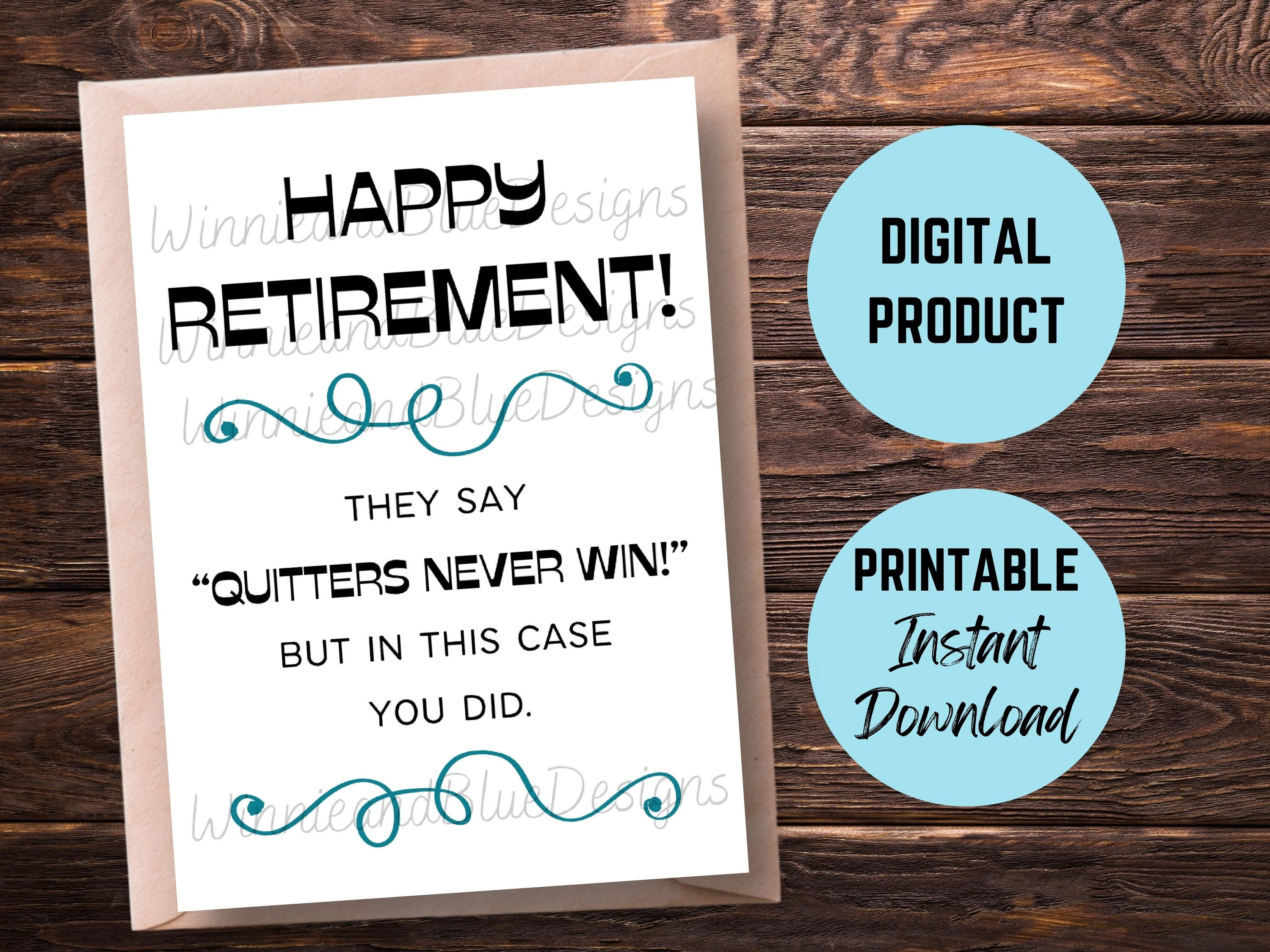 Printable Funny Retirement Card, Happy Retirement Card, Retiring ...