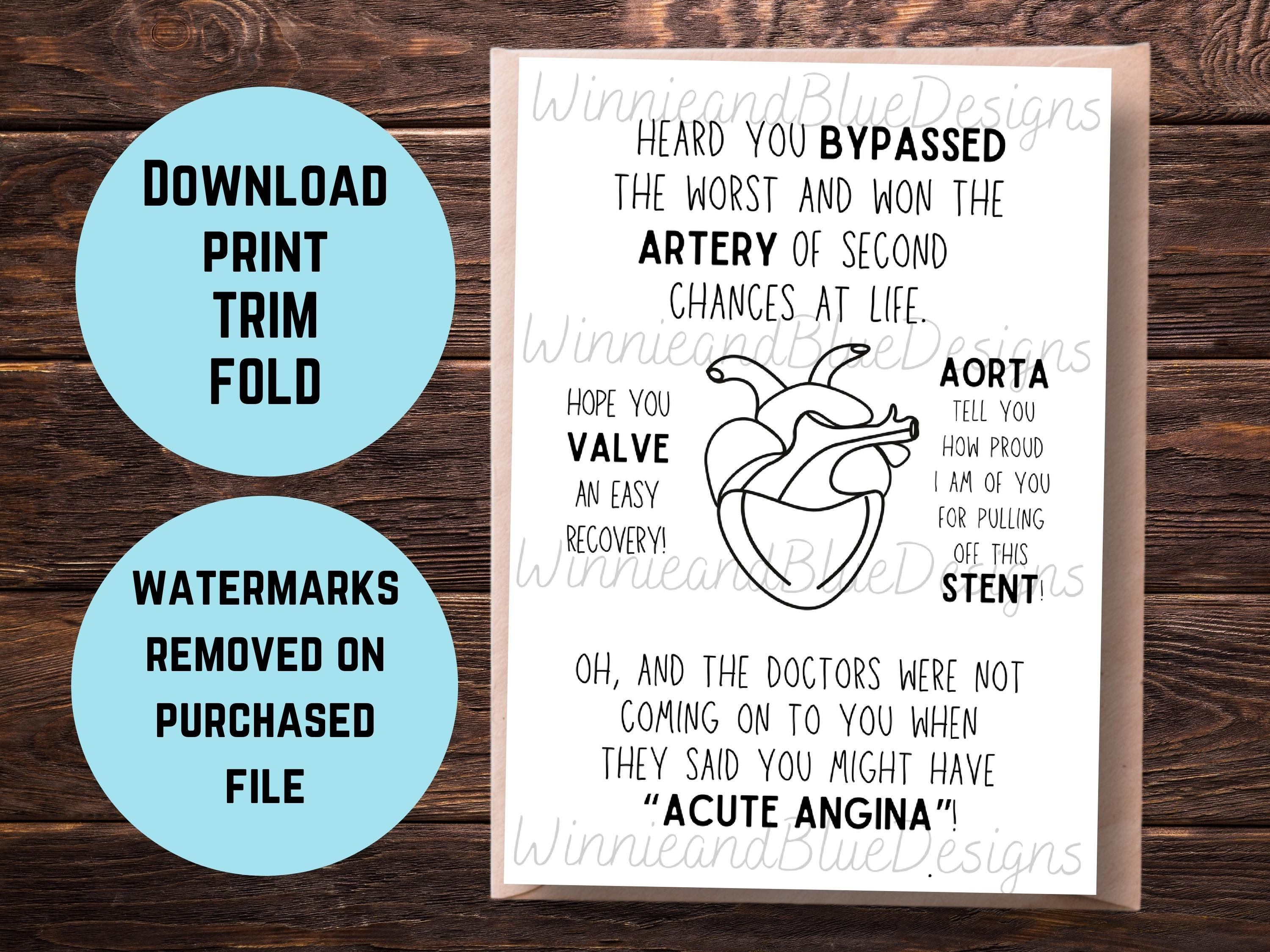 Funny Sarcastic Heart Surgery Card Printable, Surgery Get Well Soon ...