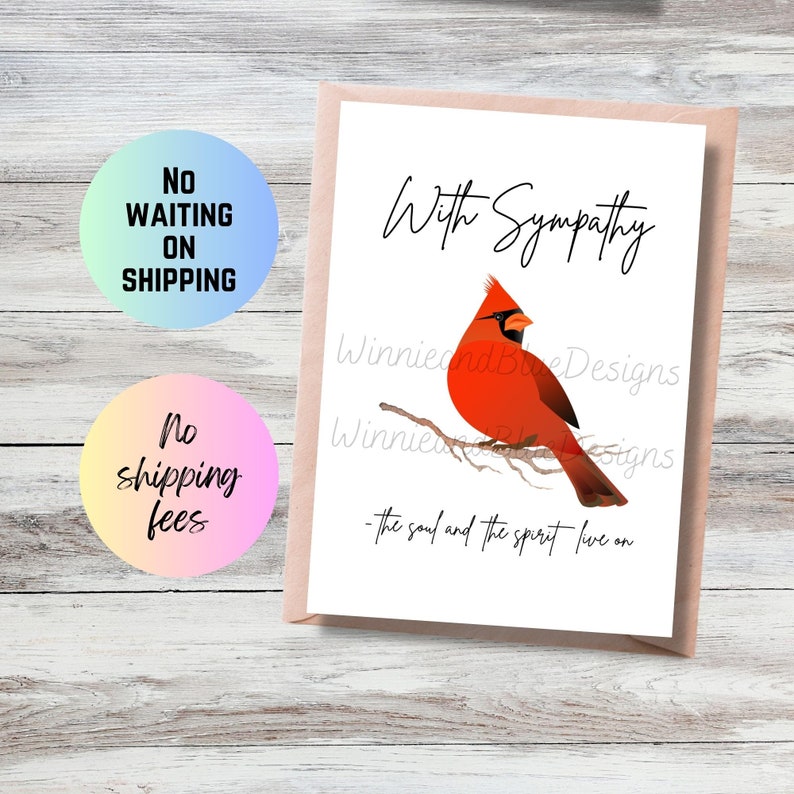 Printable Sympathy Card: Cardinal Bereavement Design (digital Download ...