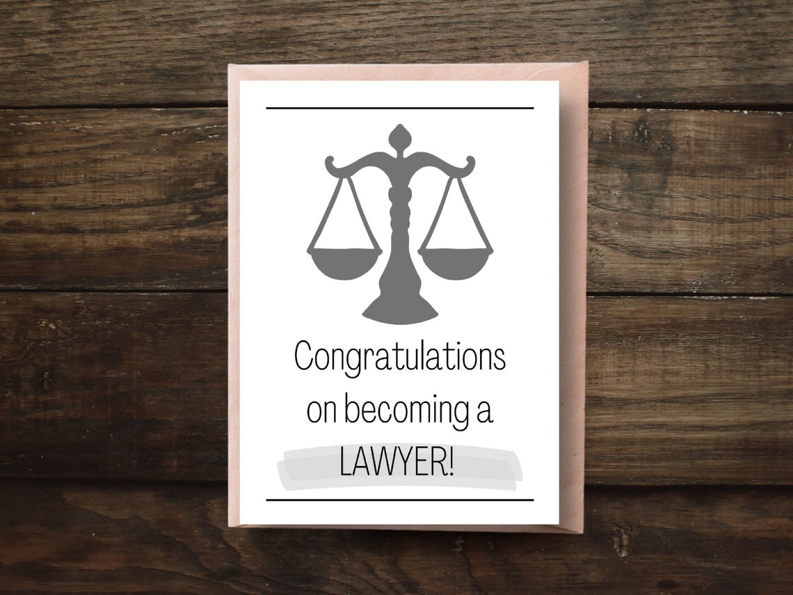 Printable Lawyer Graduation Card Congratulations Law Degree - Etsy