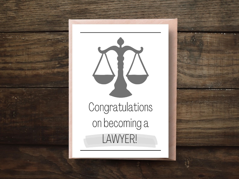 Printable Lawyer Graduation Card Congratulations Law Degree - Etsy