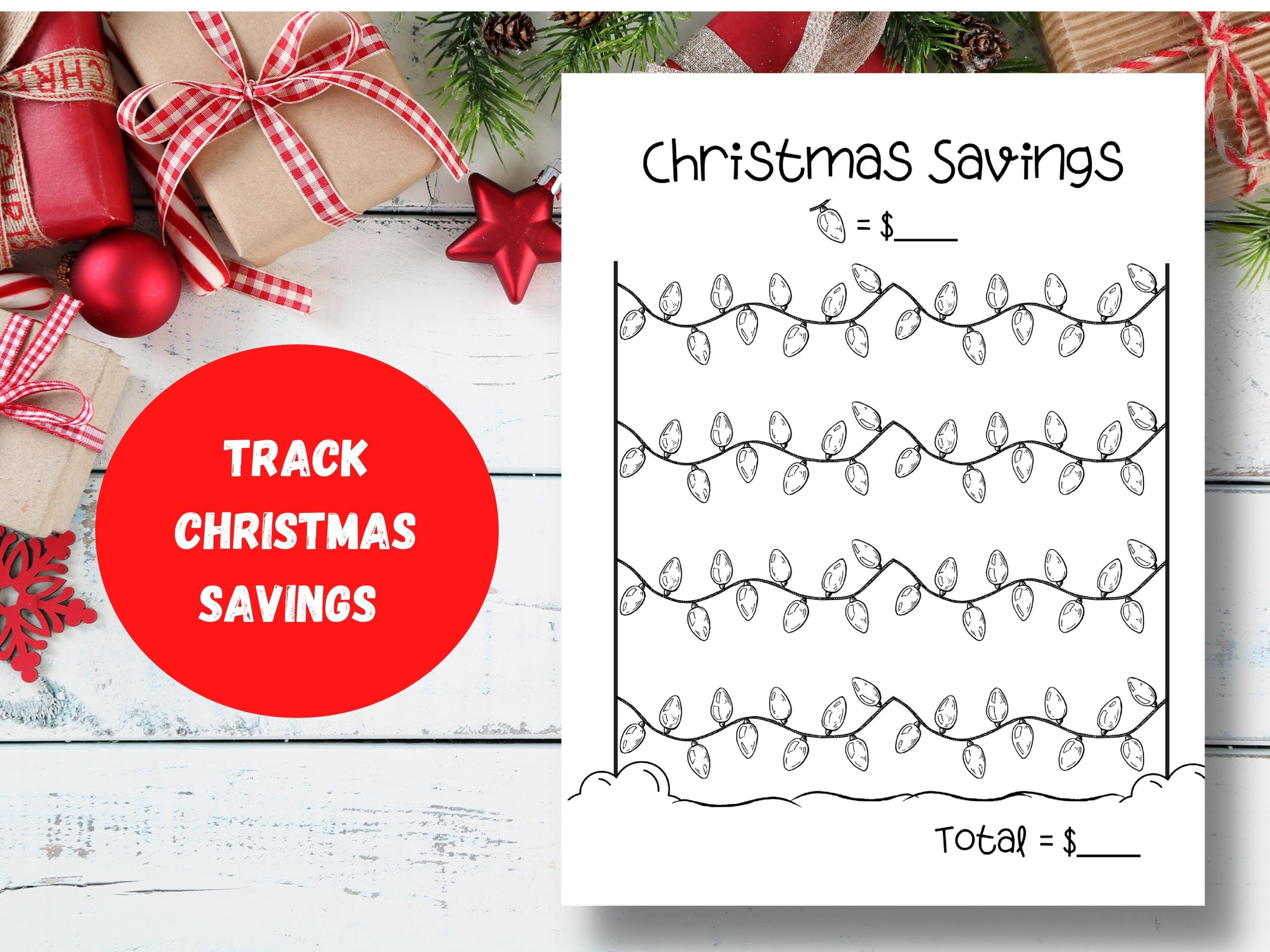 Printable Christmas Savings Tracker, Xmas Savings Challenge Tracker ...