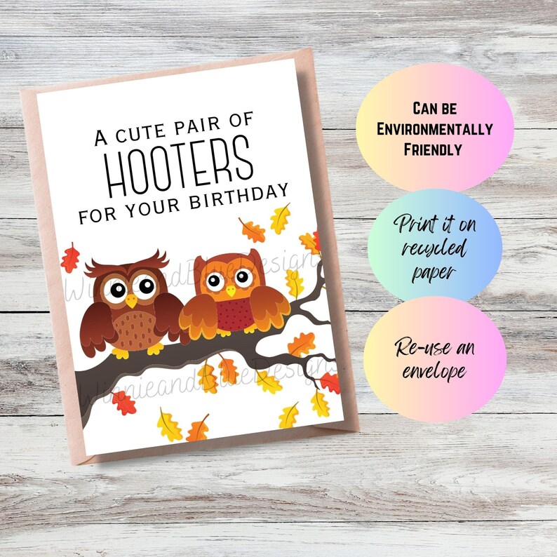 Funny Owl Birthday Card Printable, Funny Owl Lover Birthday Card ...
