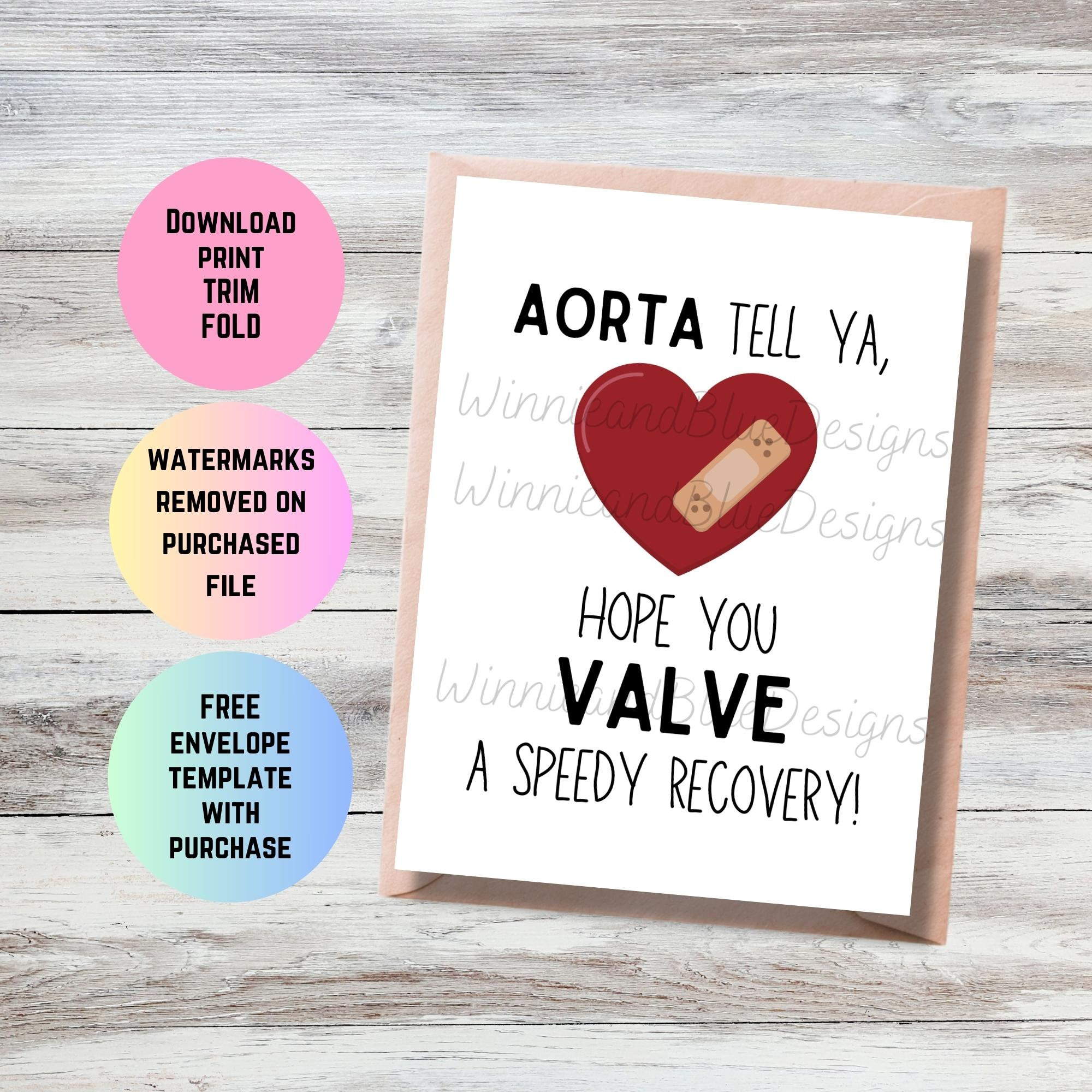 Printable Funny Heart Surgery Recovery Card - Humor to Brighten the ...