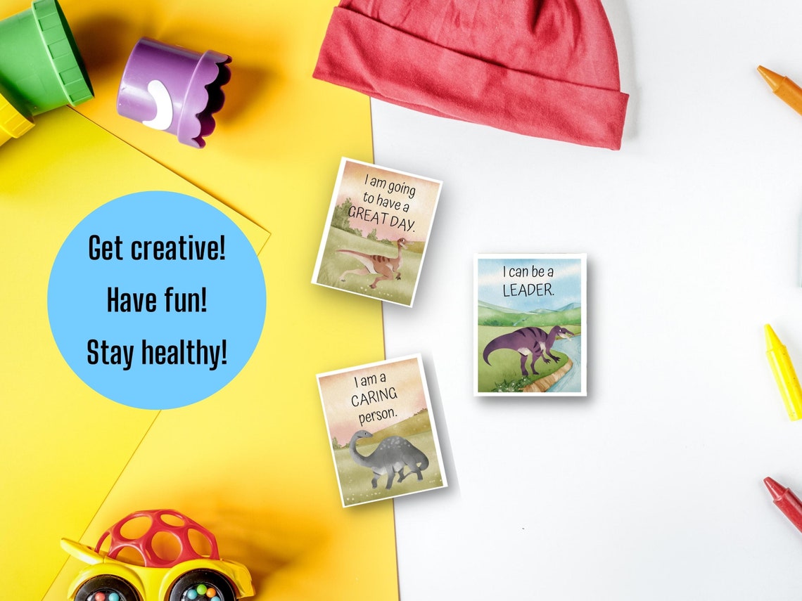 Printable Dinosaur Affirmation Cards for Kids 32 Motivational - Etsy