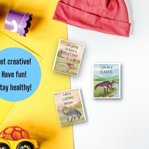 Printable Dinosaur Affirmation Cards for Kids, 32 Motivational Cards ...