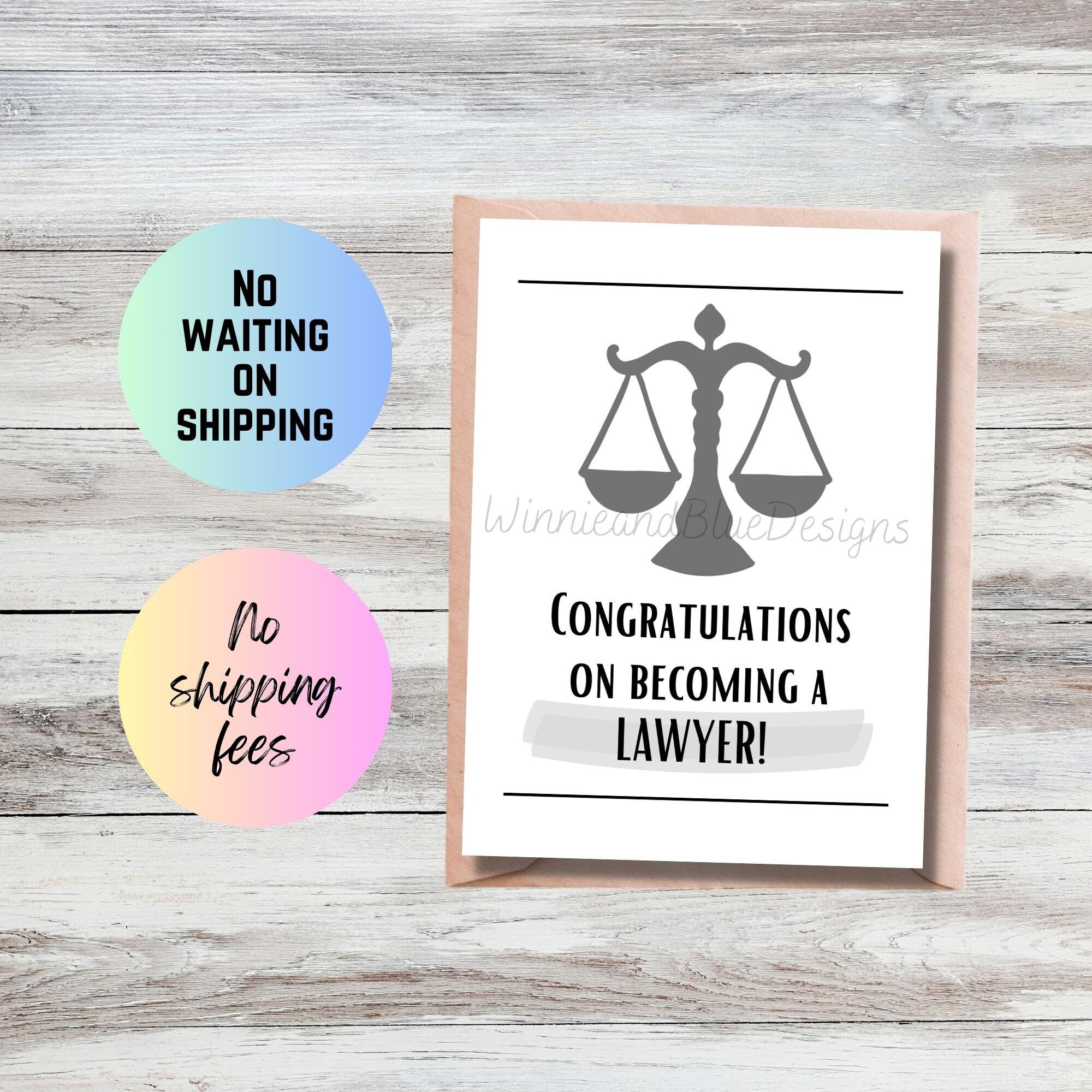 Printable Lawyer Graduation Card, Congratulations Law Degree, Lawyer ...
