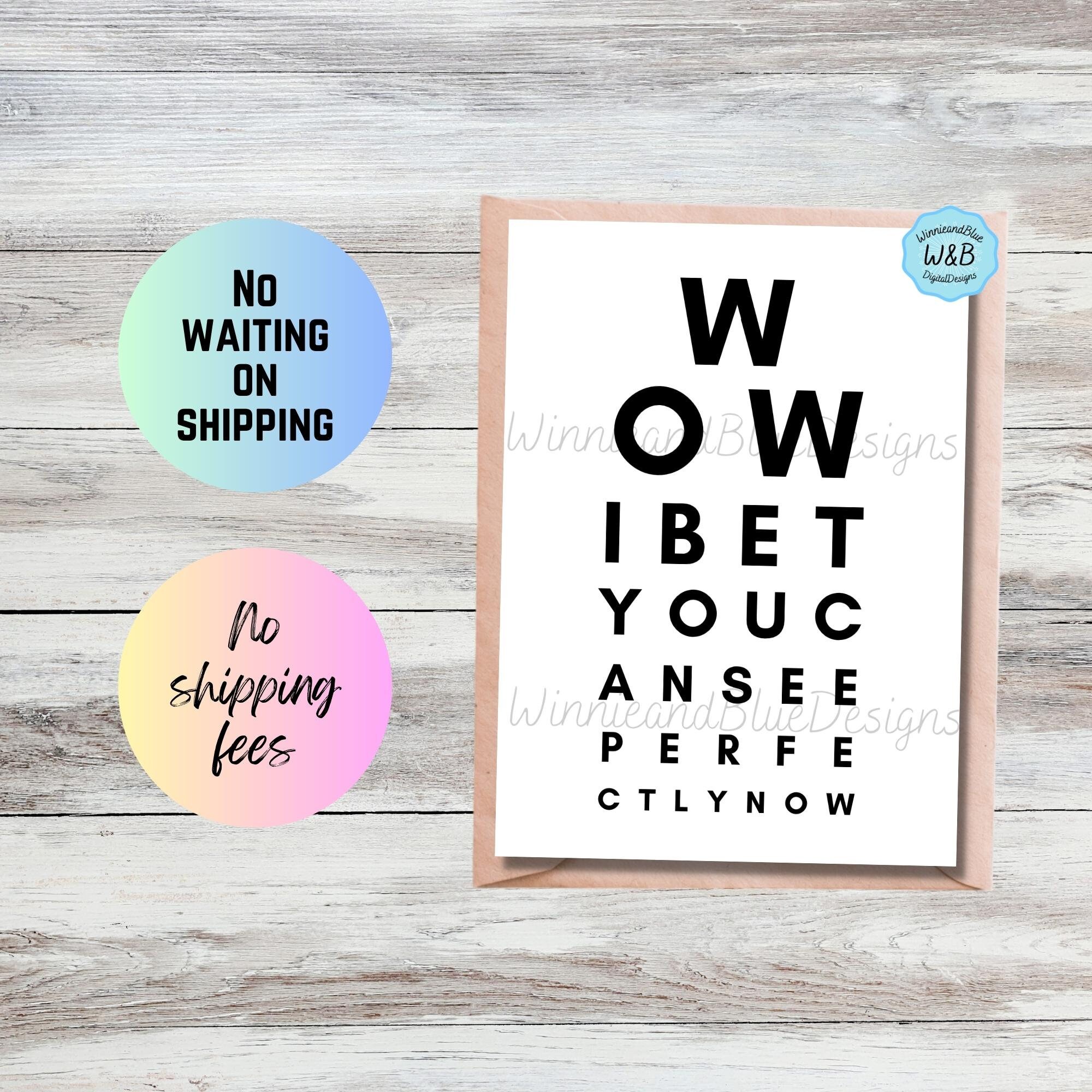 Funny Eye Test Get Well Card: Eye Surgery Recovery (PDF Pattern) - Etsy
