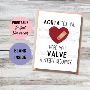 Printable Funny Heart Surgery Recovery Card - Humor to Brighten the ...