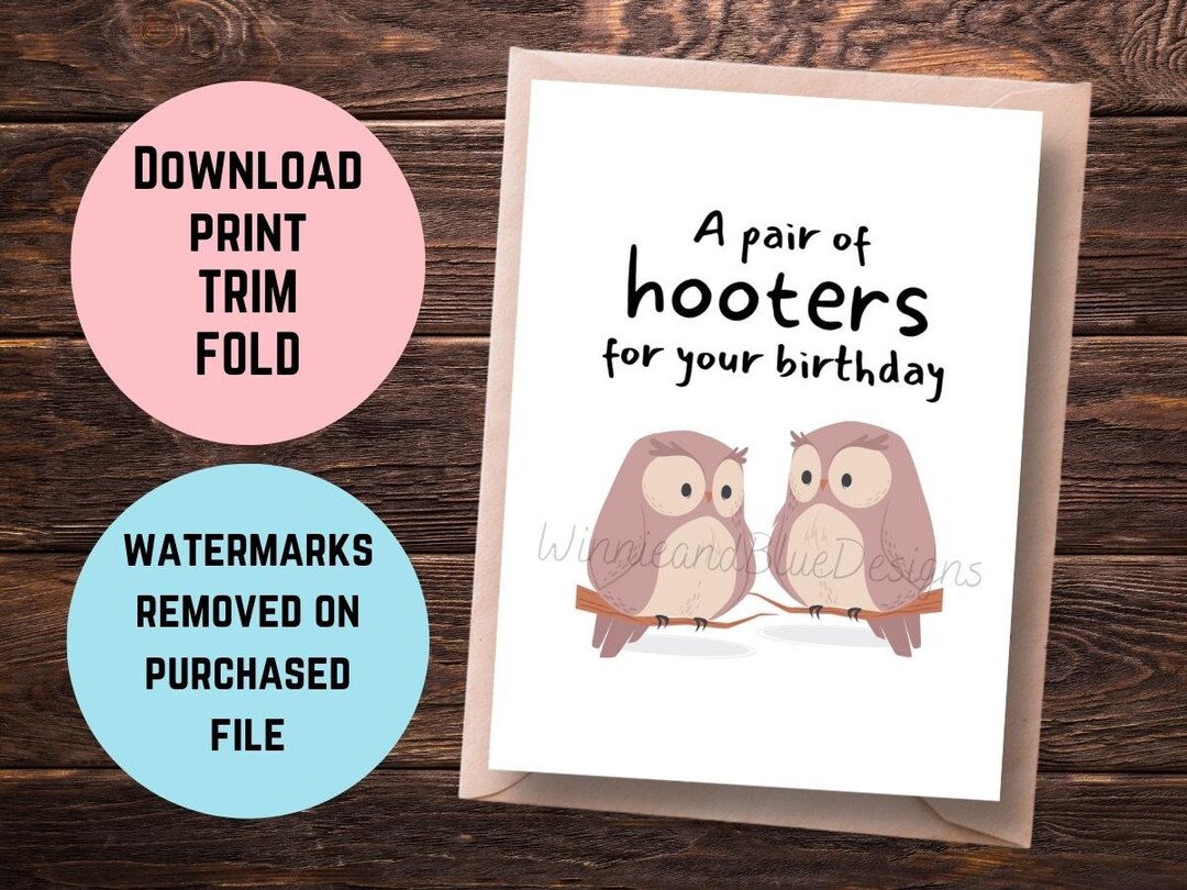 Funny Printable Owl Lover Birthday Card, Funny Bird Pun Birthday Card ...