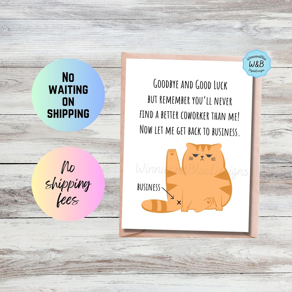 Funny Coworker Goodbye Card Printable Coworker Retirement Card Coworker ...
