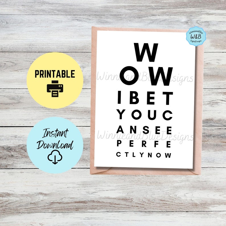 Funny Eye Test Get Well Card: Eye Surgery Recovery (PDF Pattern) - Etsy