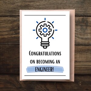 Printable Engineer Graduation Card Congratulations | Etsy