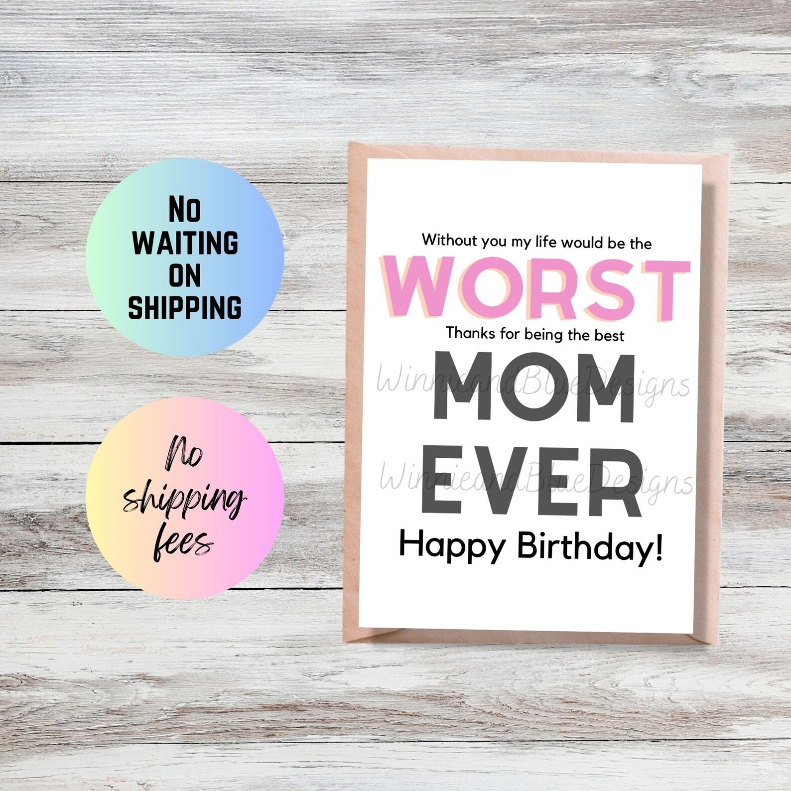 Funny 'worst Mom Ever' Birthday Card: Printable Digital Download - Etsy