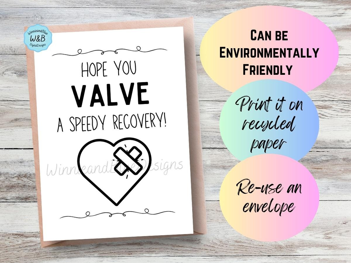 Printable Heart Surgery Card Recovery Get Well Soon Card Hospital Gift ...