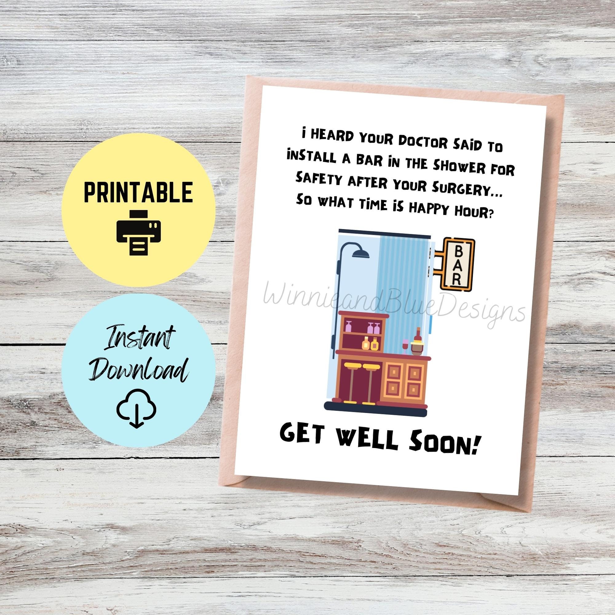 Printable Funny Get Well Soon Card After Surgery, Thinking of You ...