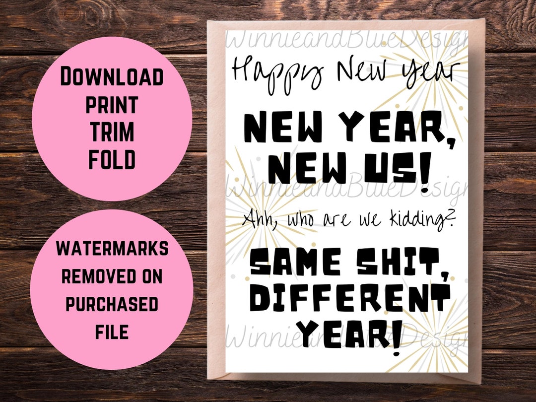 Printable New Year Card, Funny New Year New Us Card, Happy New Year ...
