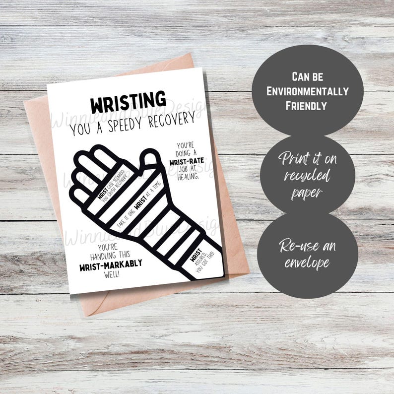 Printable Wrist Surgery Recovery – Carpel Tunnel - Funny Pun Get Well ...
