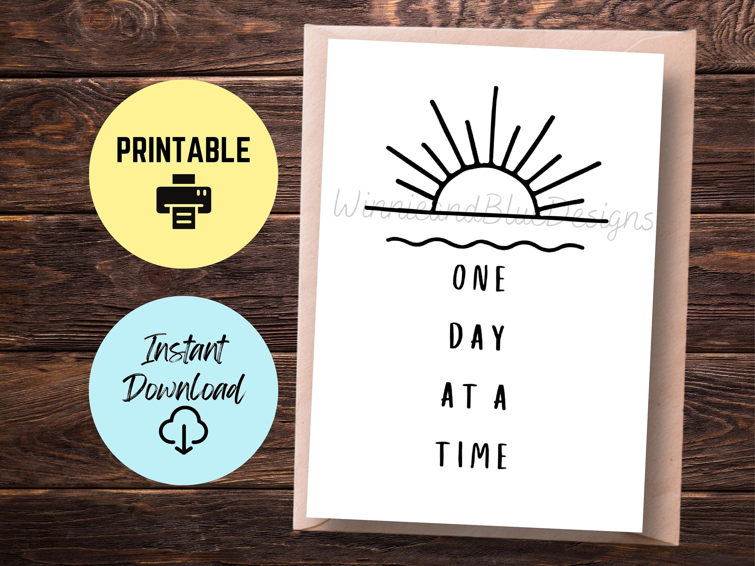Sunrise Sobriety Card: One Day at A Time Recovery (digital Download) - Etsy