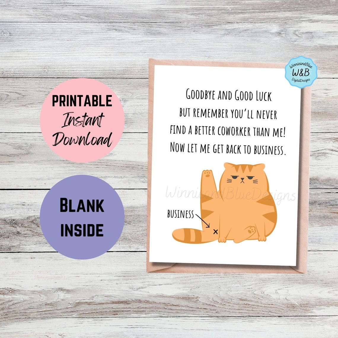 Funny Coworker Goodbye Card Printable Coworker Retirement Card Coworker ...