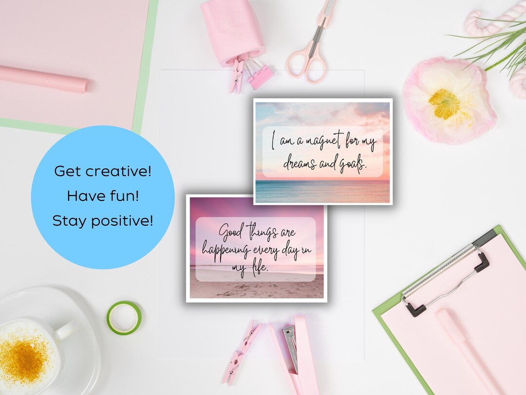 Printable Positive Affirmation Cards Beach Theme I Am - Etsy