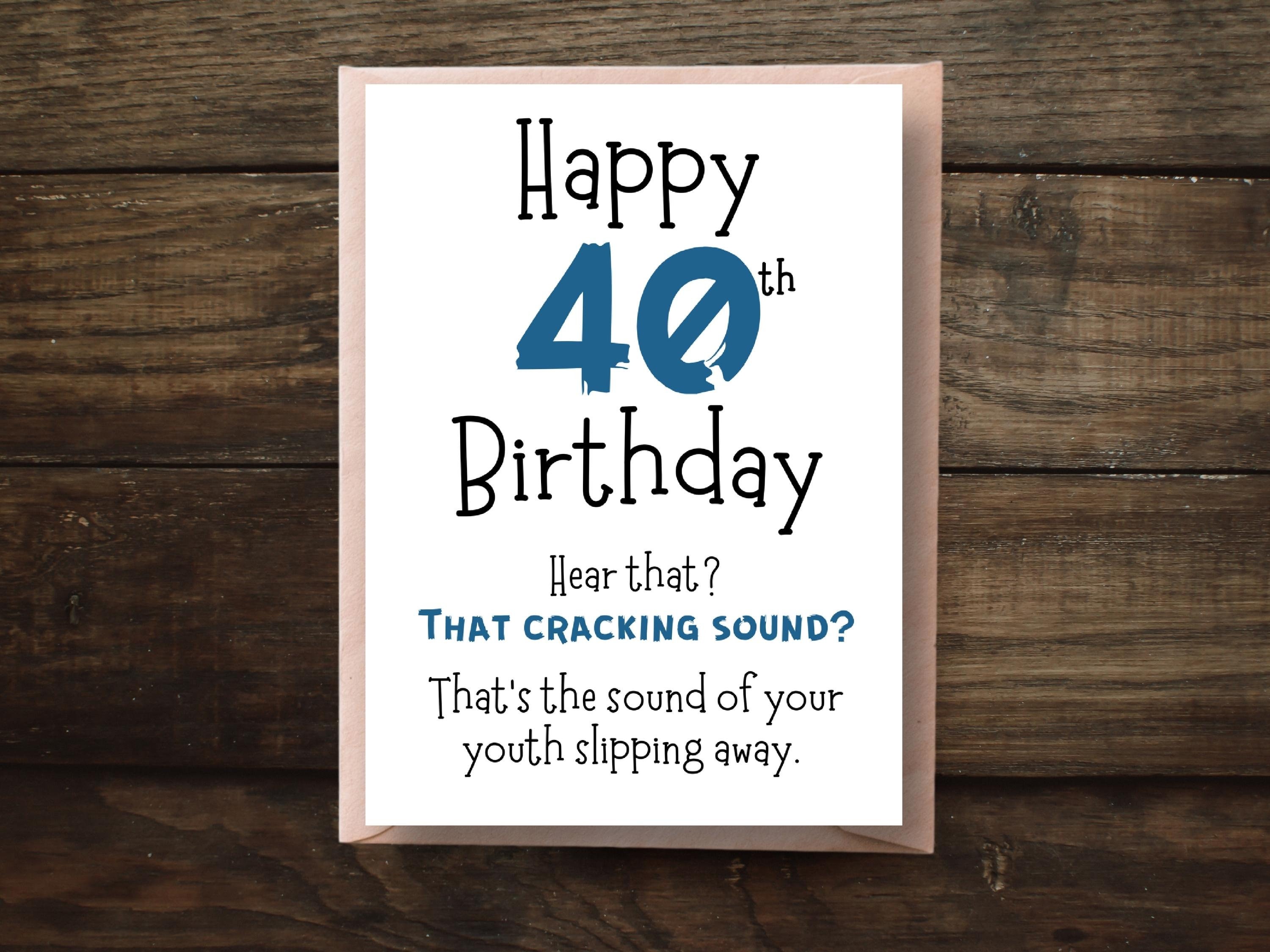 Funny 40th Birthday Card Printable Funny Youth Slipping Away - Etsy