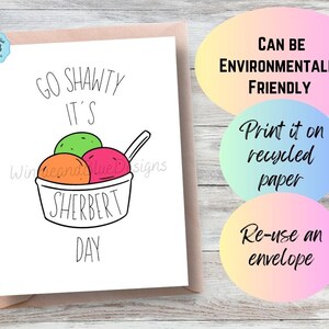 Funny Sherbet Birthday Card: Pun 21st/60th Birthday (digital Download ...