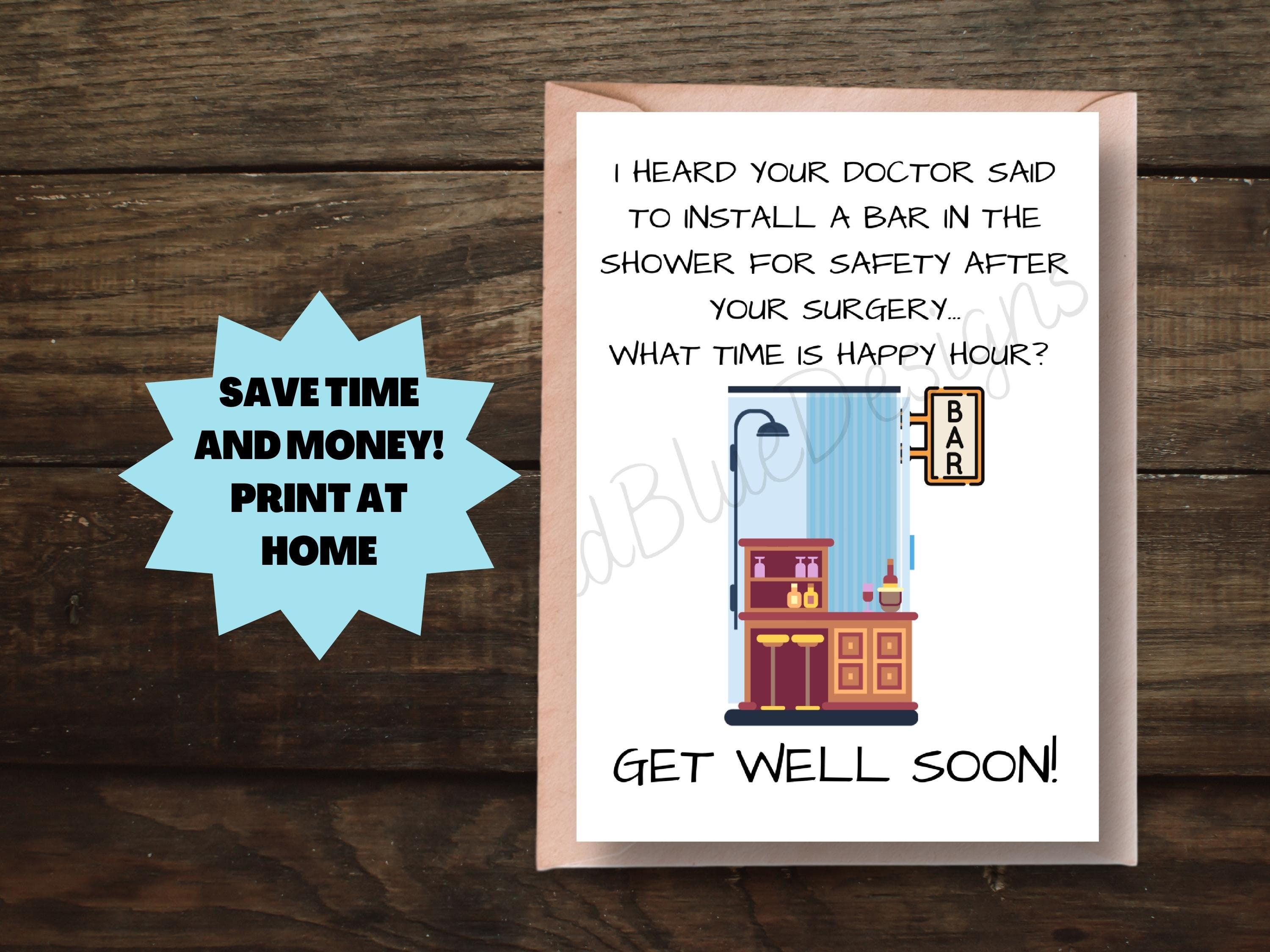 Funny Printable Get Well Soon After Surgery Card Recovery - Etsy