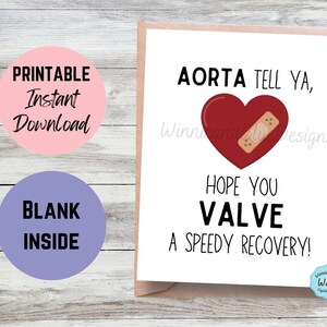 Printable Funny Heart Surgery Recovery Card Humor to - Etsy