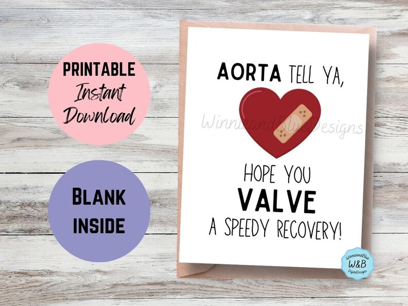 Printable Funny Heart Surgery Recovery Card Humor to - Etsy