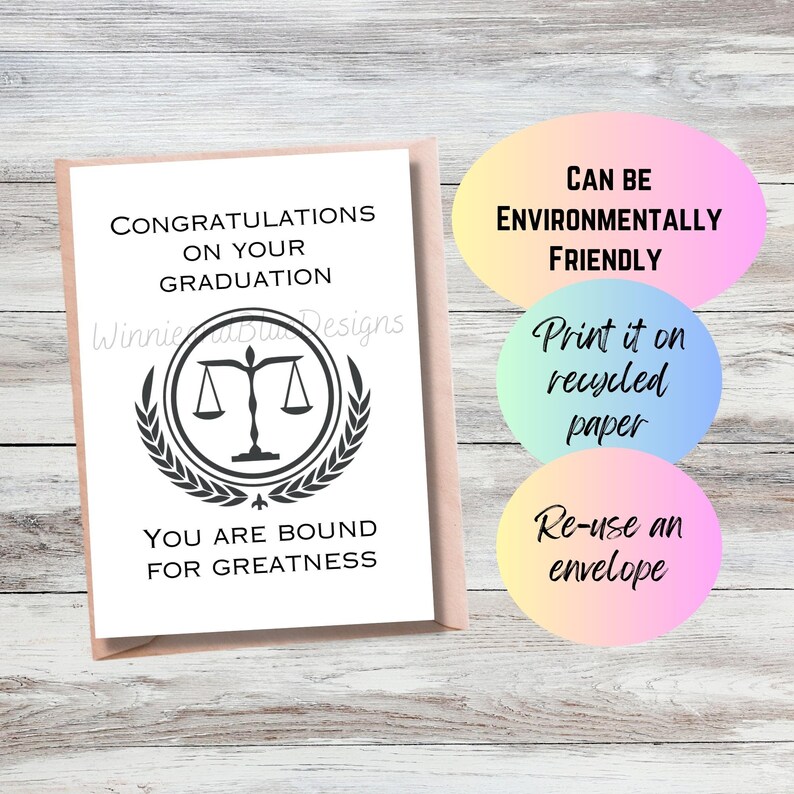 Printable Lawyer Graduation Card: Congratulations Law Degree (PDF) - Etsy