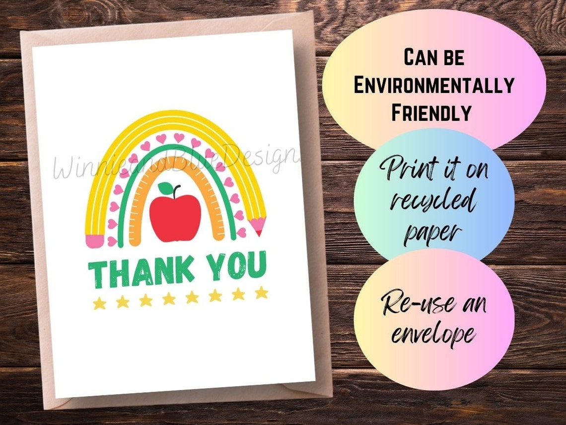 Printable Teacher Thank You Card, Funny Card for Teacher Appreciation ...