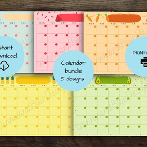 Printable Calendars, Bright Monthly Calendar, Open Digital Calendar ...