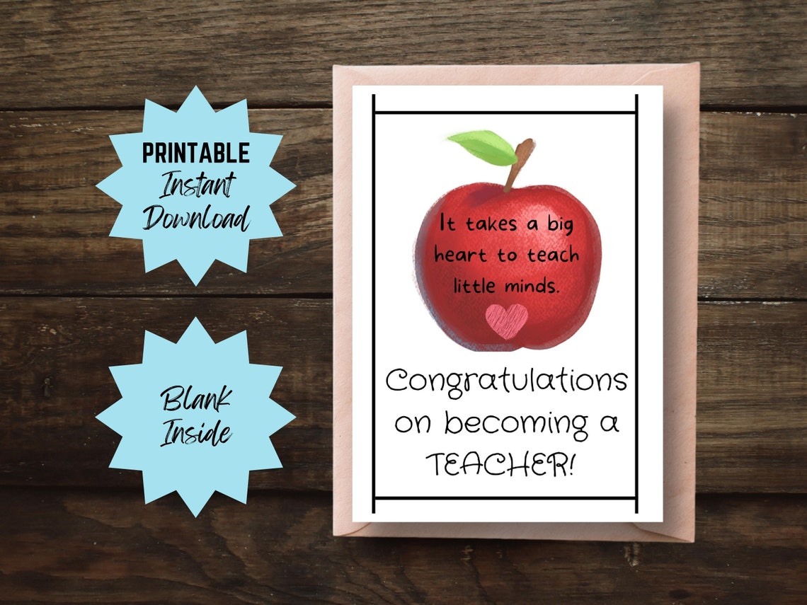 Printable Teacher Graduation Card, Congratulations on Becoming A ...
