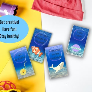 Printable Affirmation Cards for Kids, 36 Sea Creature Motivational ...